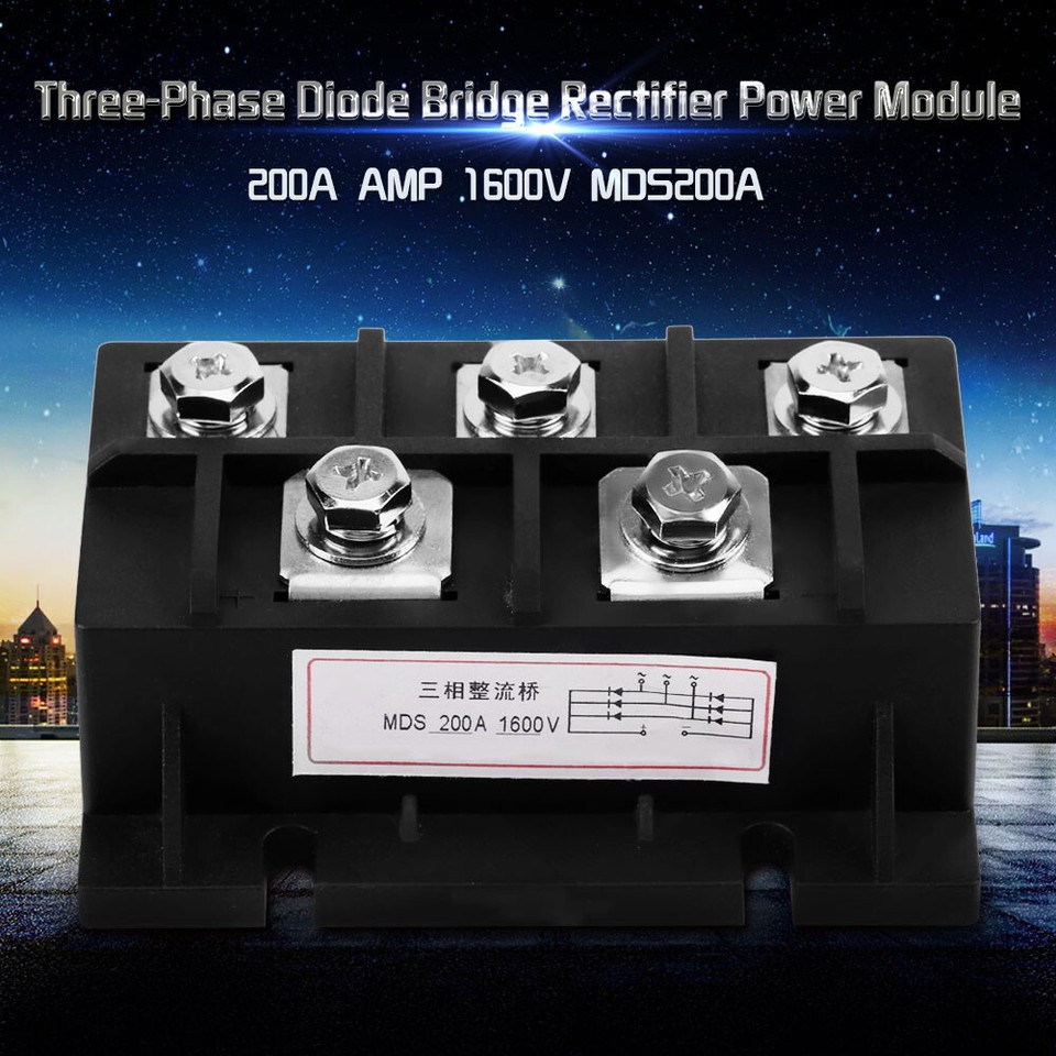 Bridge Rectifier 200A Amp 1600V MDS200A 3-Phase Diode Rectifier Power ...