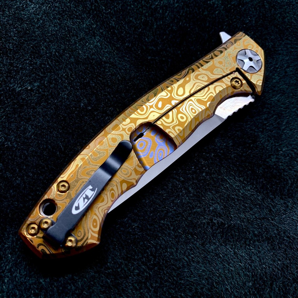 Zero Tolerance ZT 0452CF Plain Edge Folder BWL bronze Flomascus Ano ...
