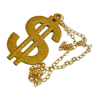 Golden Chain Dollars Sign Necklace Pendant Golden Necklace Rapper Chain ...