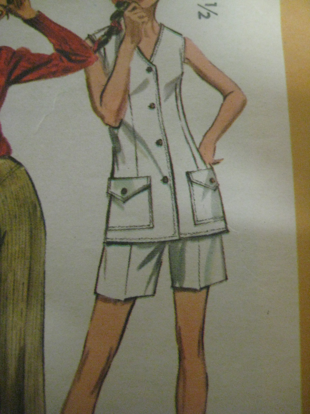 Vintage Simplicity 9512 BACK-ZIPPED SHORTS & LONG VEST Sewing Pattern ...