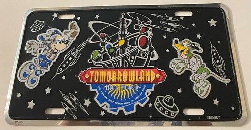 Magic Kingdom Tomorrowland Booster License Plate Mickey Mouse Space ...