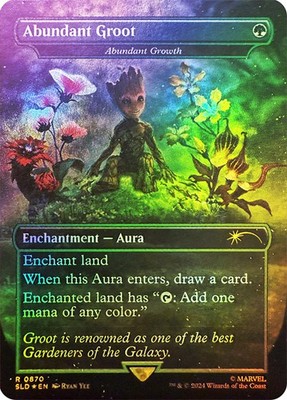 MTG FOIL Abundant Growth (Abundant Groot) (Marvel) (#870) - Secret Lair ...