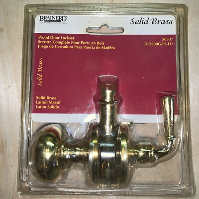 Brainerd Solid Brass Wood Door Lockset, B12500G-PL-UI / 50337 | eBay