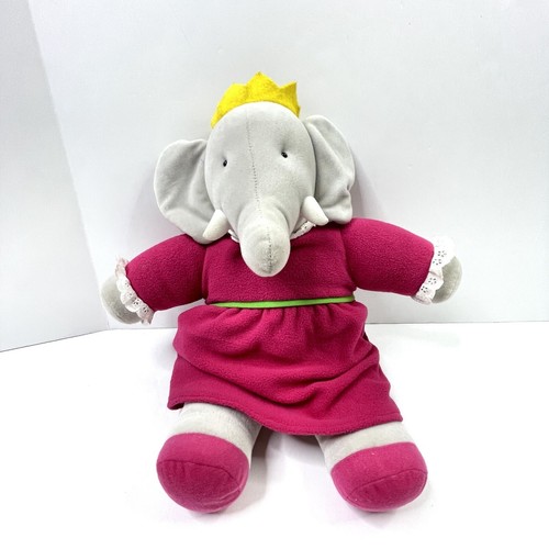 Vintage Eden Queen Celeste Babar The Elephant Pink Dress Stuffed Animal ...