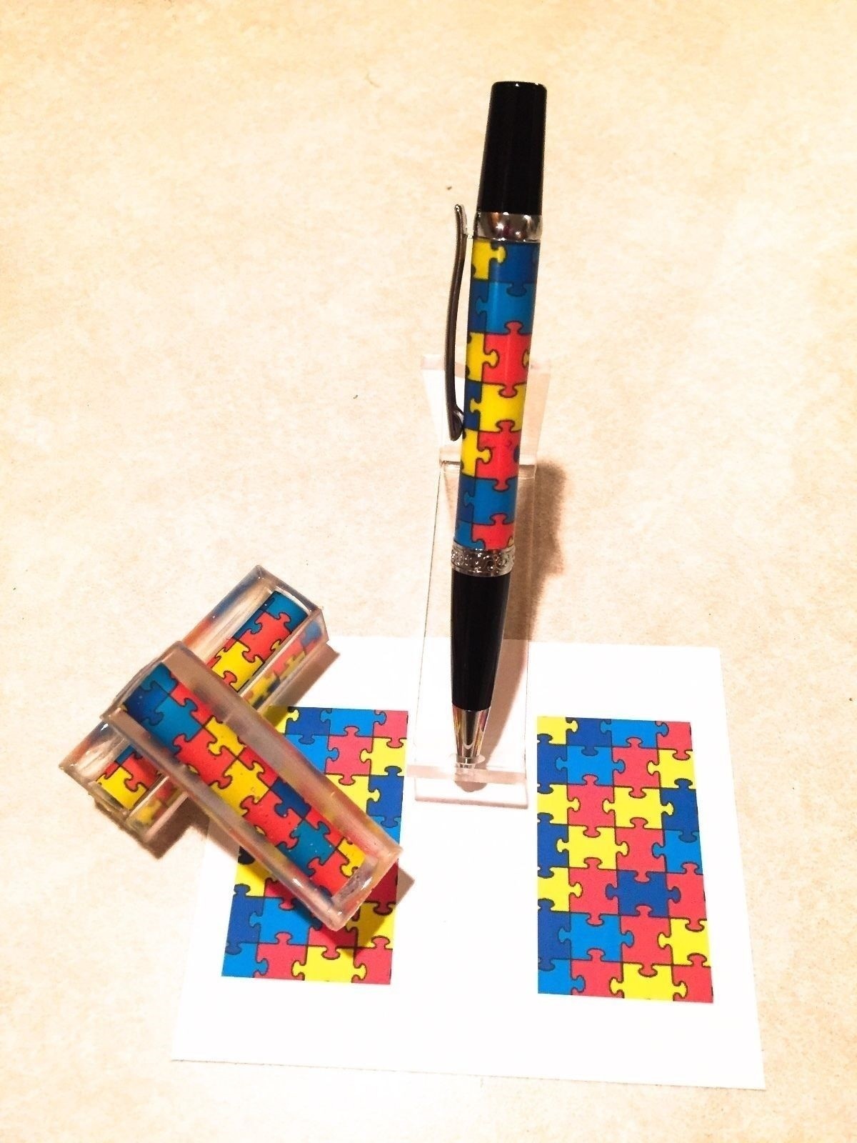 New Autism Awareness Hand Cast Acrylic Ink Pen (complete pen) autistic ...