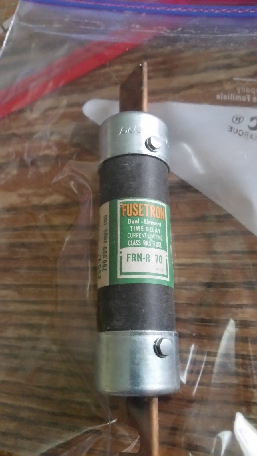 NEW Bussmann Fusetron FRN-R-70 Dual-Element Time-Delay Fuse, 70 Amps ...