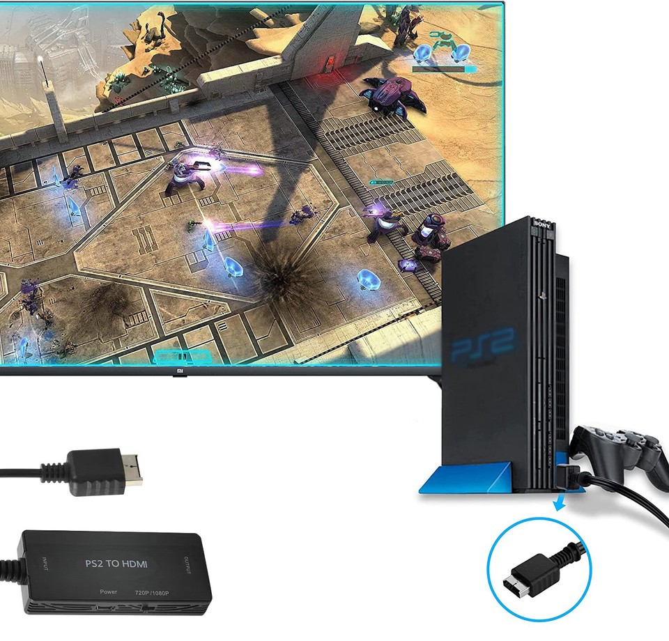 PS2 to HDMI Converter 1080P HD Monitor HDTV Video Adapter for ...