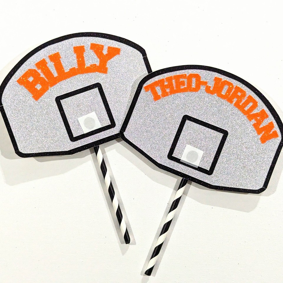 Basketball Themed 🏀 Cake Topper 3D Net & Ball Personalised Free ...