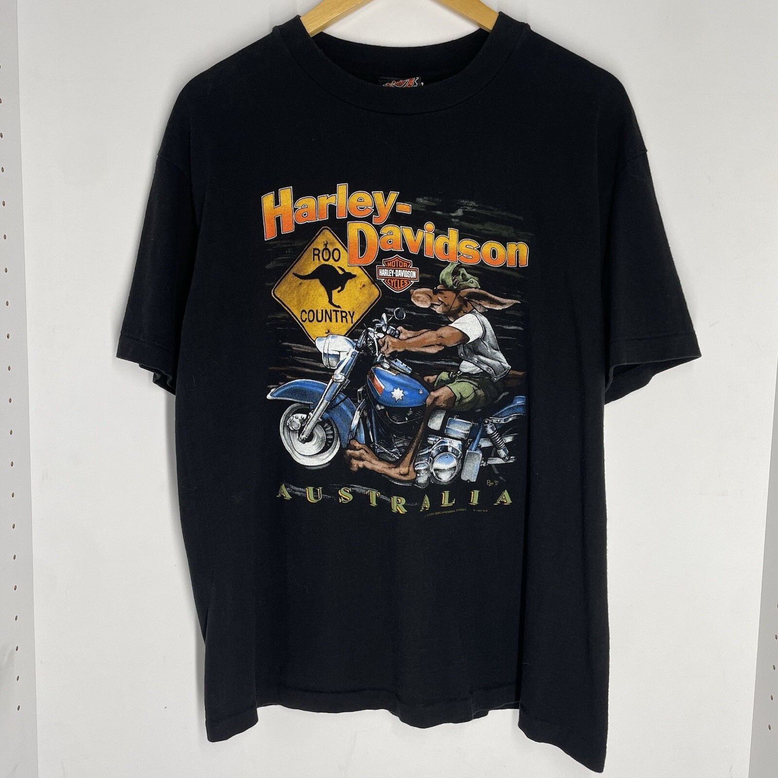 Vintage 1992 Harley Davidson Australia Kangaroo T-Shi… - Gem