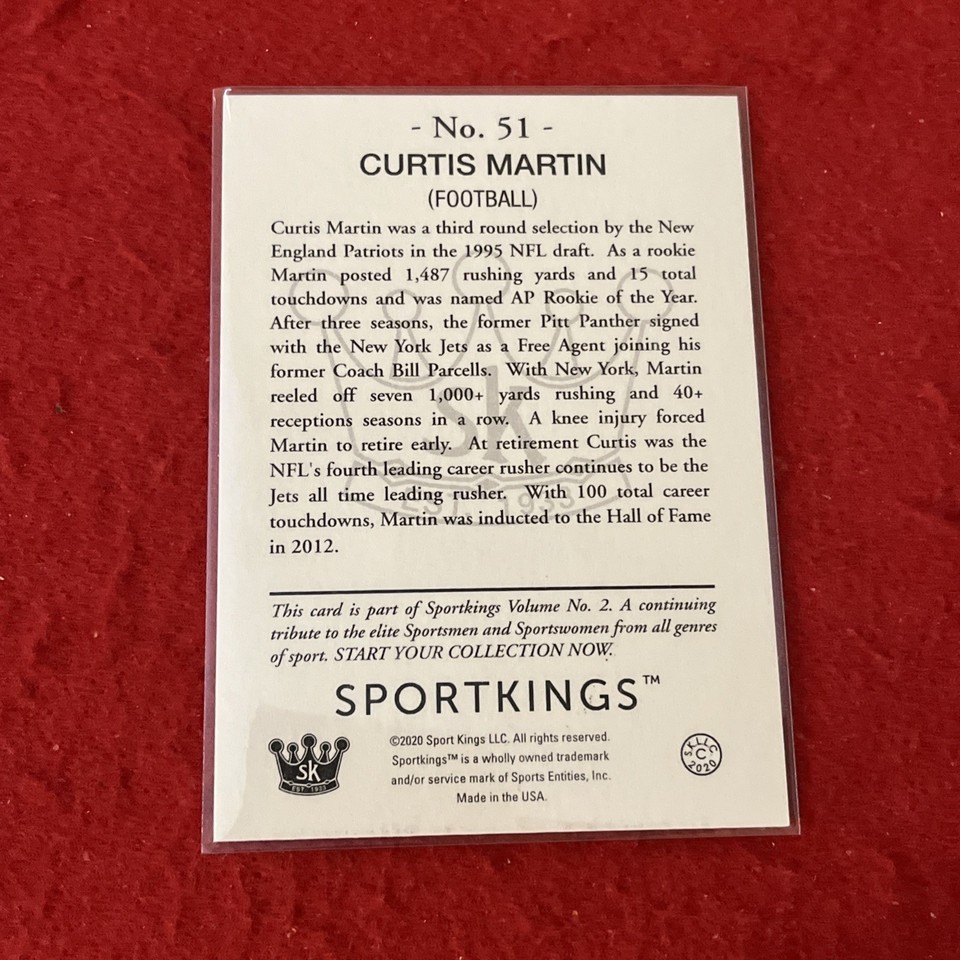 2020 SportKings CURTIS MARTIN Card #51 NM-MT Jets | eBay