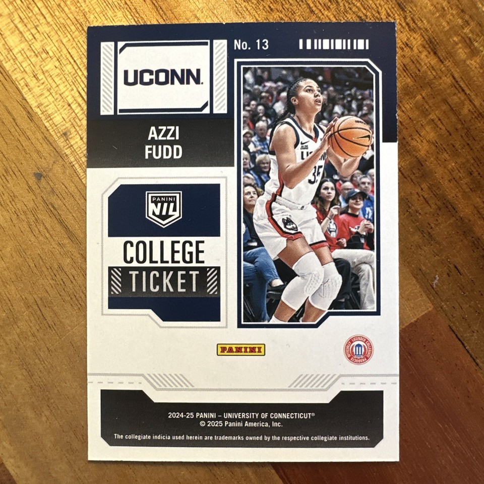 2024-25 Panini Contenders UCONN NIL #13 Azzi Fudd Donut College Ticket ...