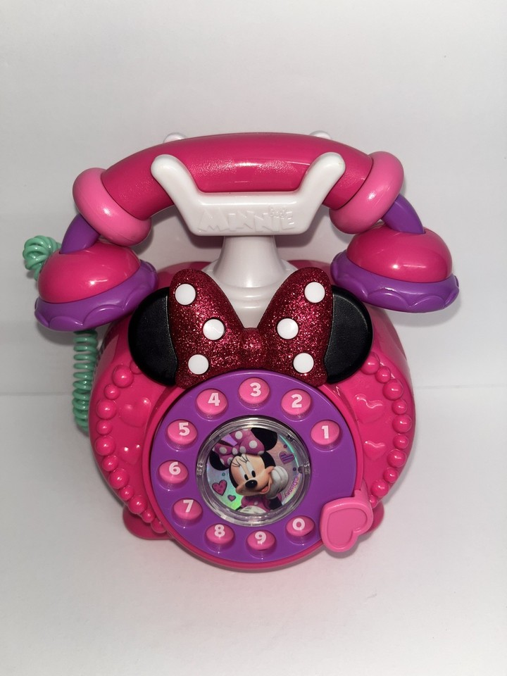 Disney Junior Minnie Mouse Ring Me Rotary Phone Pink Lights And Sounds ...