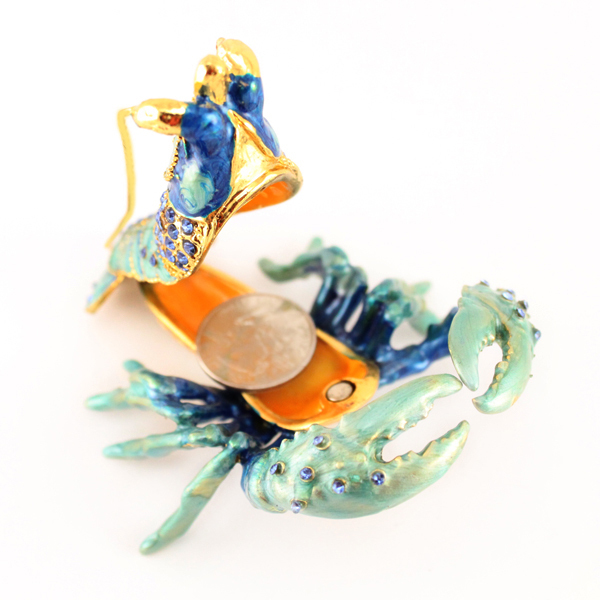 Blue Lobster Jewelry Trinket Box Decorative Collectible Sea Ocean Gift ...
