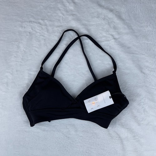 Shade & Shore Bikini Top Womens 32A Black Longline Ring Detail ...