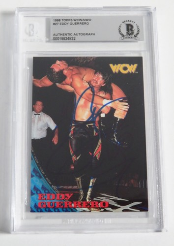 Eddie Eddy Guerrero WWF Signed Autograph Auto 1998 Topps WCW Rookie ...