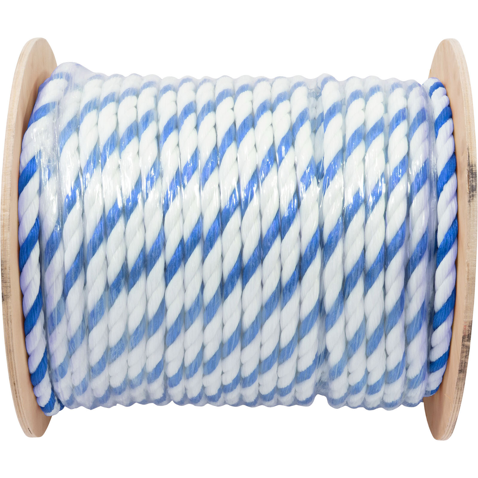 Polypropylene Rope, 3/4"dia, 2 White 1 Blue Strand, 300ft | eBay
