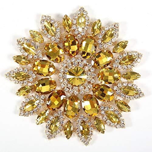 Crystal Glass Rhinestones Decoration Crystal Flower Buttons Brooches ...