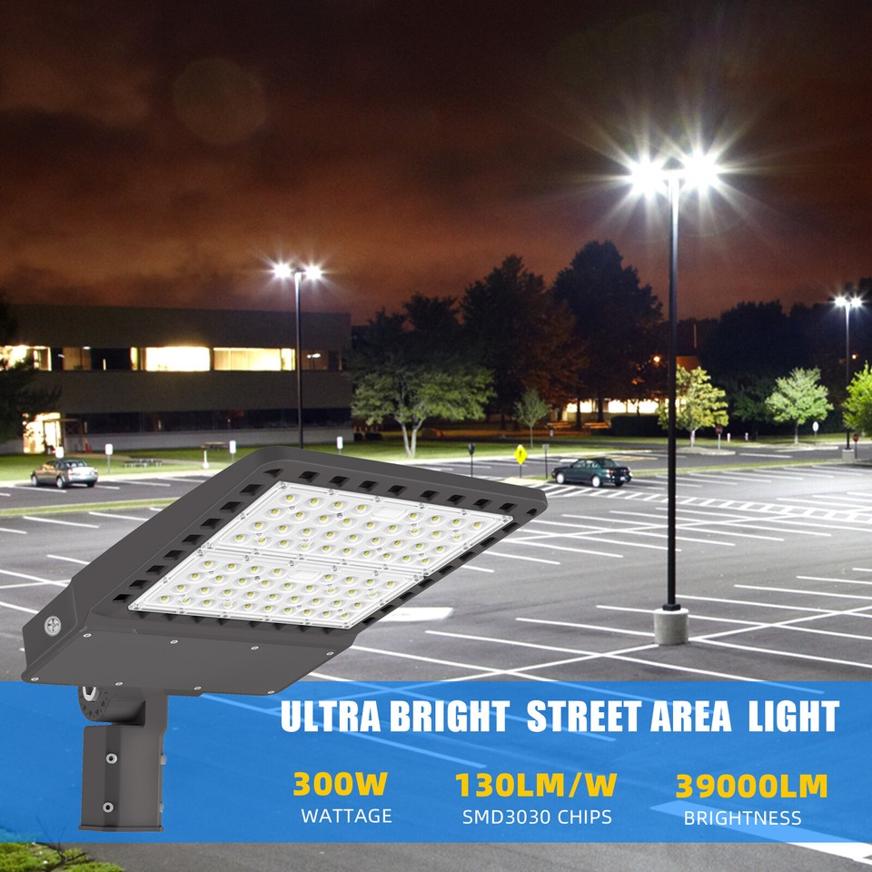 300Watt LED Parking Lot Light Outdoor Dusk to Dawn Shoebox Street ...