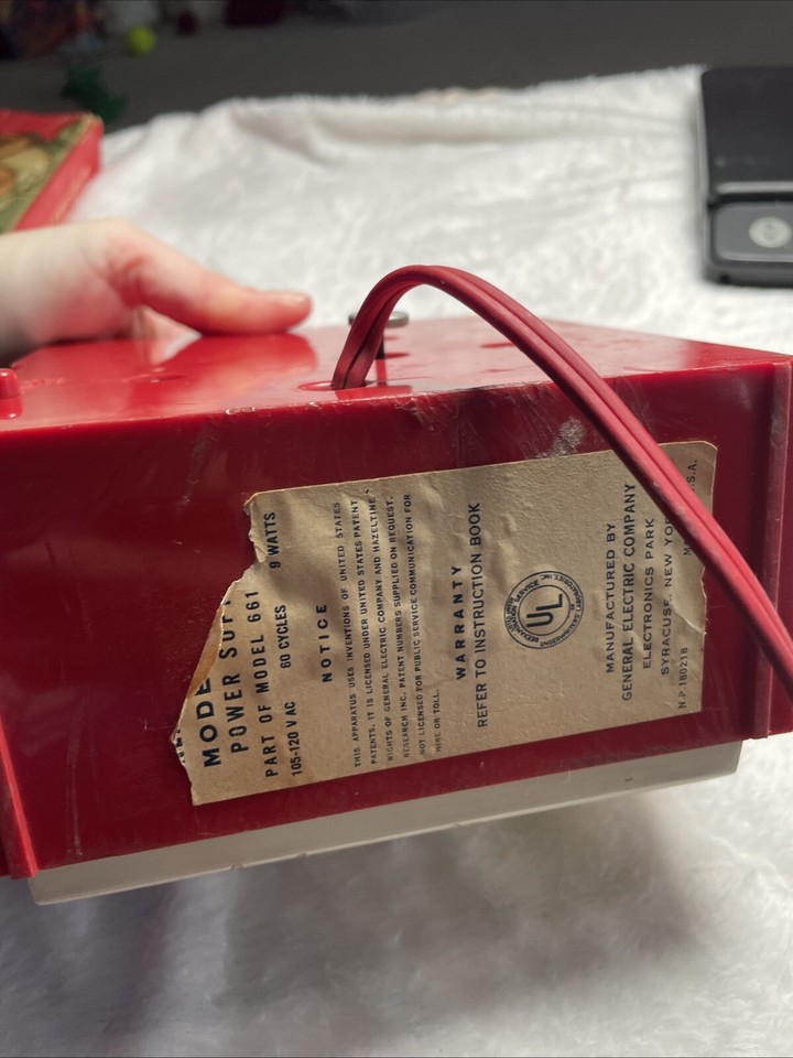 Vintage 1950's GE General Electric Model 661 red convertible clock ...