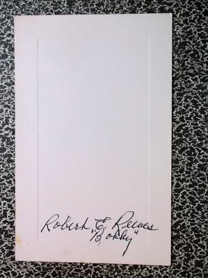 BOBBY REEVES (1904-1993) AUTOGRAPHED 3x5 Card MLB Player 1926-31 Red ...