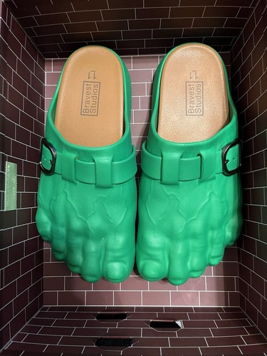 Bravest Studios GREEN HULK FOOT CLOGS *Birkenstocks* Size 11 - DS | eBay