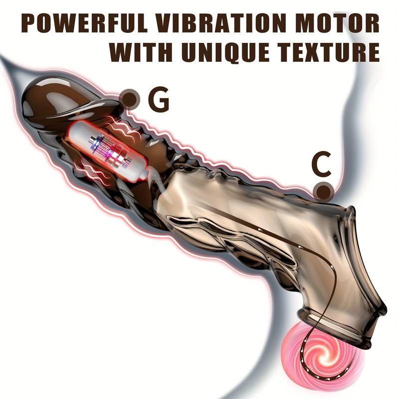 Male Penis Sleeve Vibrator Cock Ring Penis Extender Sleeves Enlarger ...