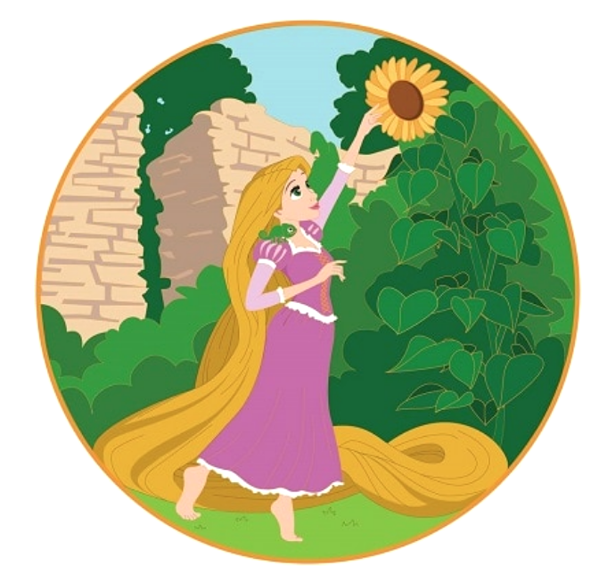 RARE LE Jumbo 3" Disney Pin Rapunzel Tangled Sunflower #145 Acme Golden ...
