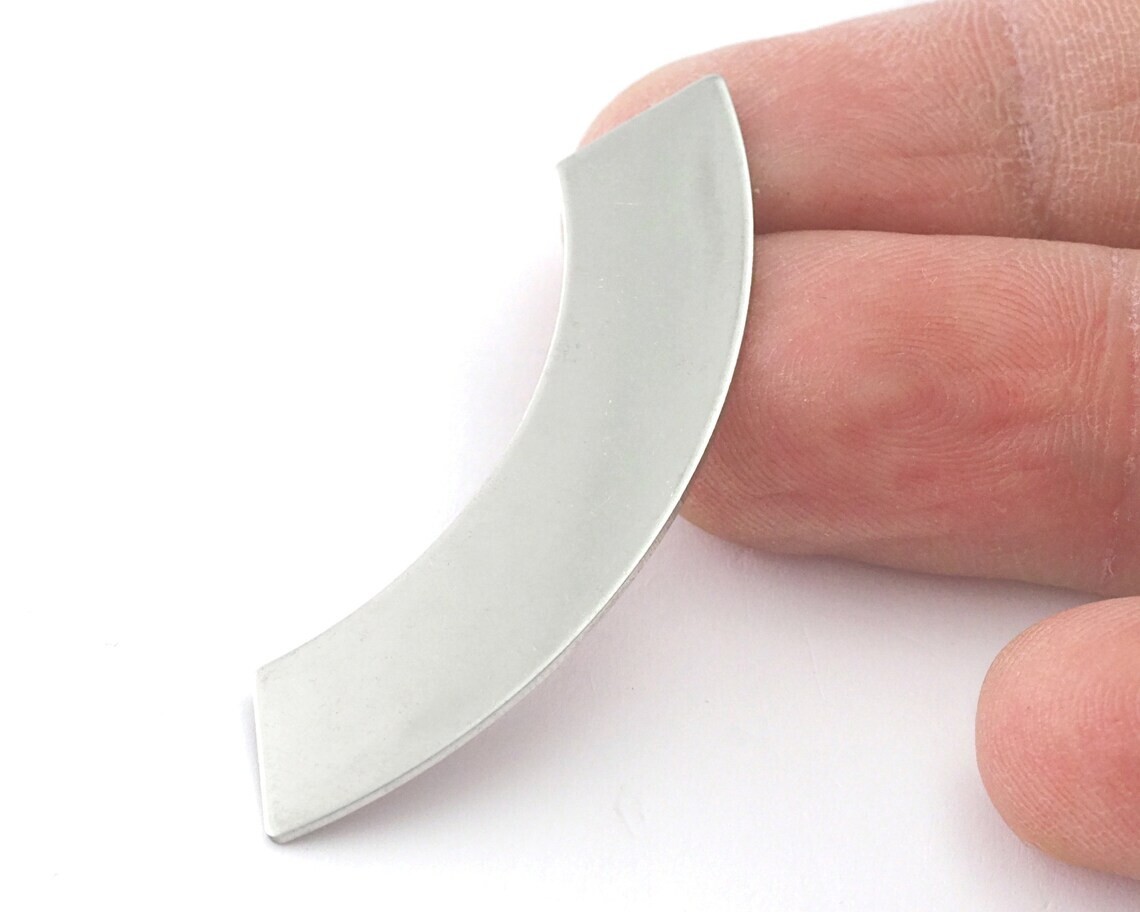 5 pcs Stainless Steel Curved Stamping Blank Charms, Tag for Stamping ...