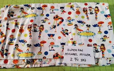 Michael Miller Super Fan Sewing Quilting Fabric 2 3/4 Yards | eBay
