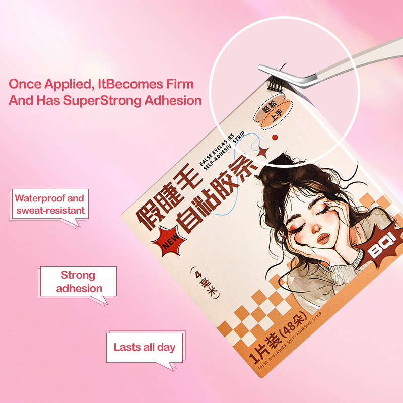 48pcs/box Reusable Self-Adhesive Eyelash Glue Strip False Eyelashes ...