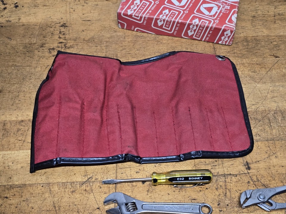 Vintage Bonney Tool Ignition Set Wrenches Pliers 4" Utica Adjustable ...