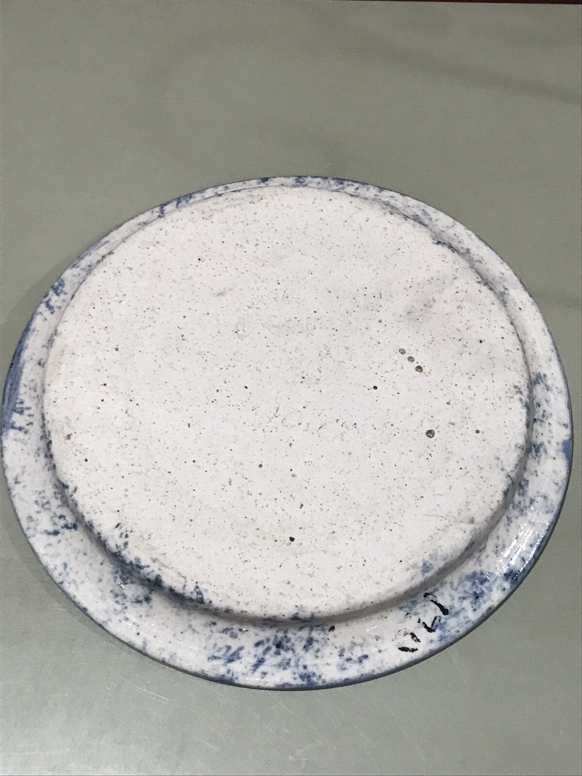 Conner Prairie Pottery Indiana 1980 Blue Spongeware with Fern 6" Dish ...