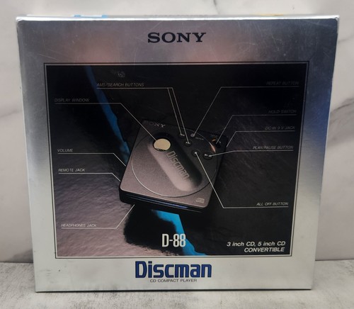 Vintage Untested Sony D-88 Discman with Box, Case & Battery Pack Sealed ...