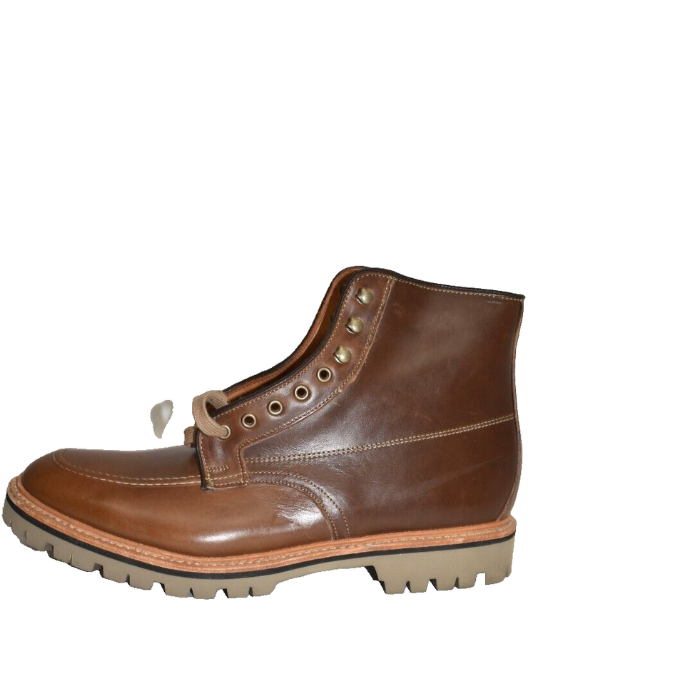 New! ALLEN EDMONDS Freeport Apron Toe Boot Brown Leather Size 11 D ...