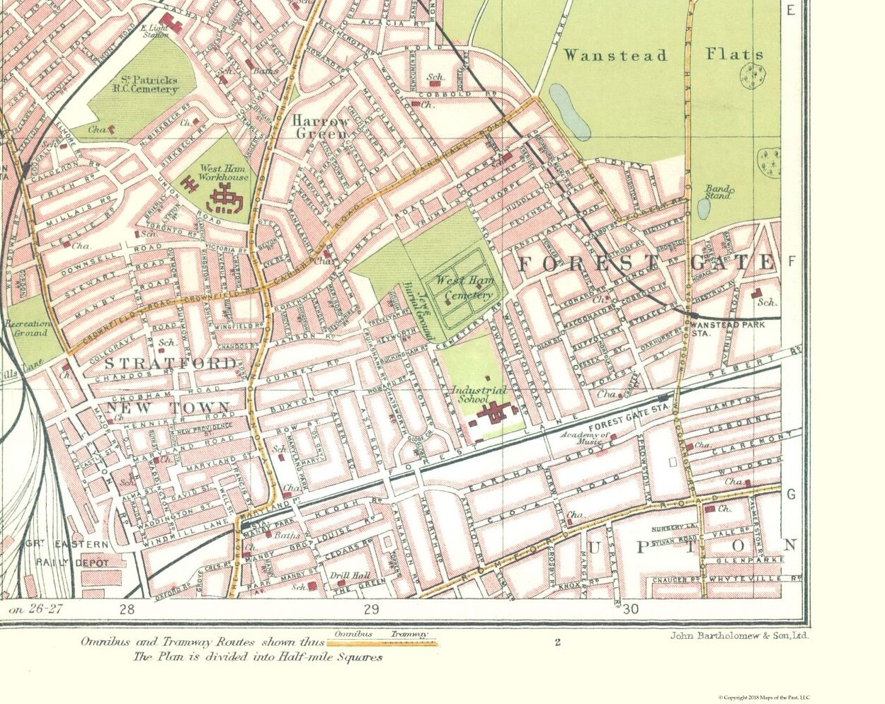 Historic Map - Leyton Leytonstone London - Bartholomew 1921 - 28.88 x ...