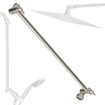 16 Inch Solid Brass Adjustable Shower Head Extension Arm Extra Long ...