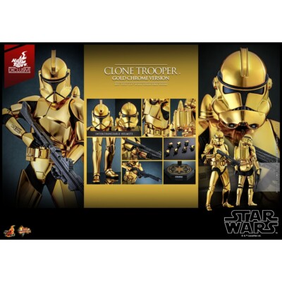 SALE - Clone Trooper (Gold Chrome) MMP Fully Poseable Exclusive Hot ...