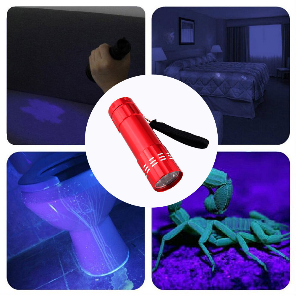 Multi-function Ultraviolet Light 395nm UV Flashlight Detector Lamp (Red ...