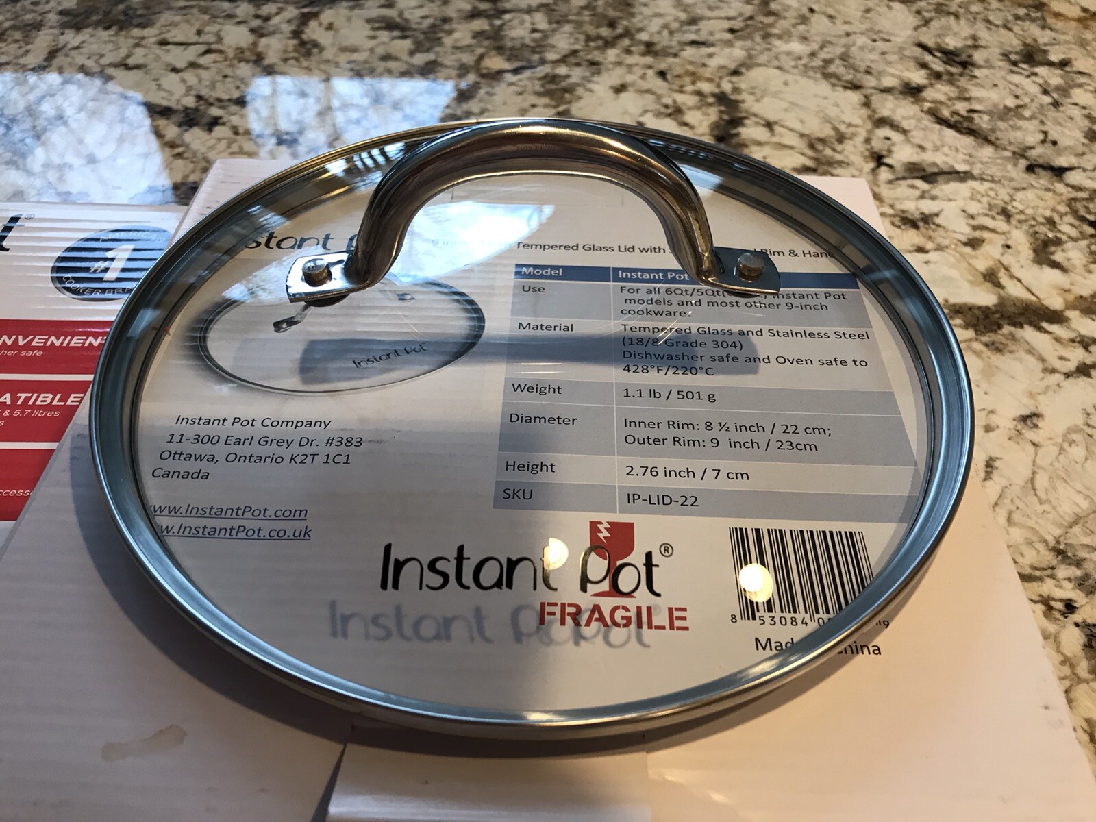Genuine Instant Pot Glass Lid, 9 in. 6 Quart & Set of 2 Silicone Rings ...