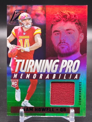 Sam Howell 2022 Zenith Turning Pro Memorabilia Patch Rookie RC ...