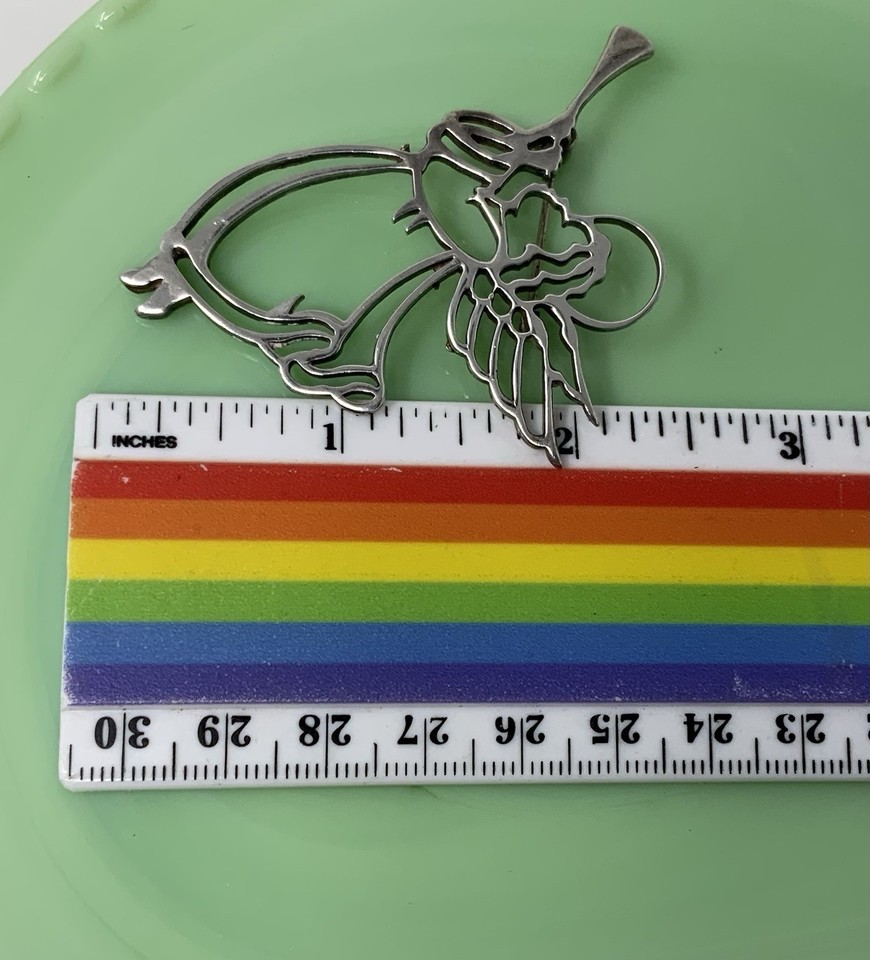 925 Sterling Silver Open Work Angel Blowing Trumpet Brooch Pin 10g | eBay