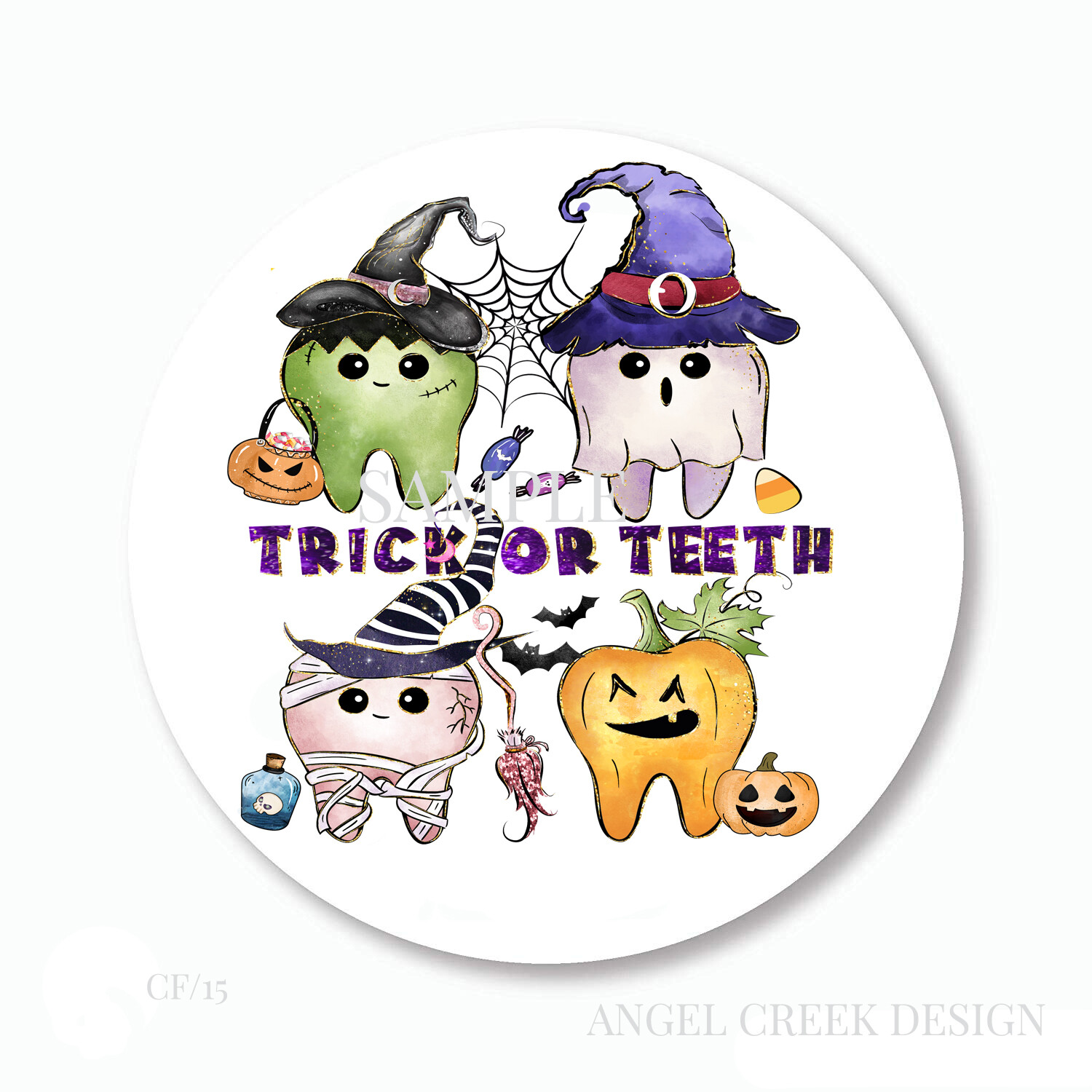 Trick or Treat Halloween Dentist Tooth Scrapbook Stickers Envelope ...