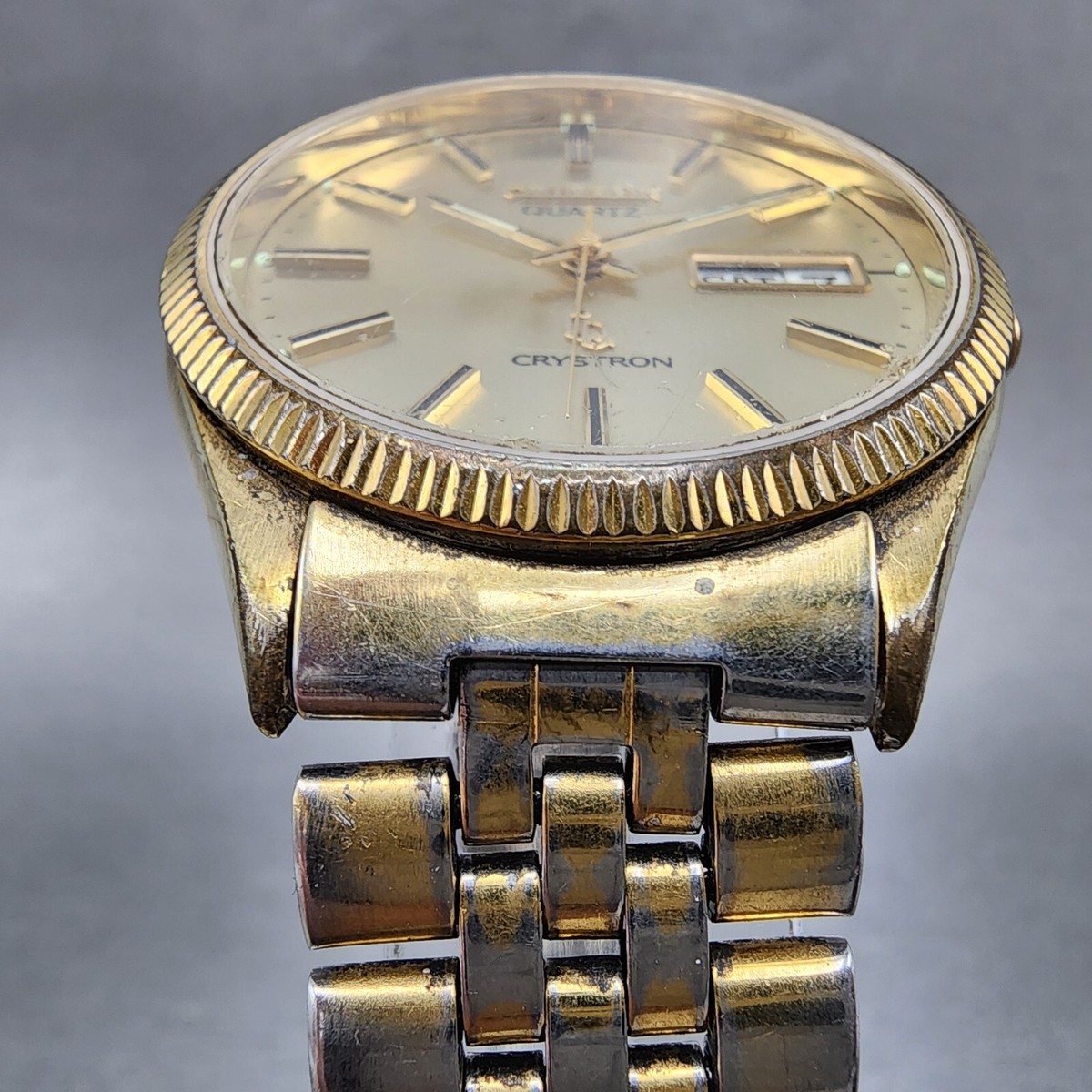 VTG Citizen CQ Watch Men 35mm Champagne Dial Gold Tone VTG Citizen CQ Watch Men 35mm Champagne Dial Gold Tone