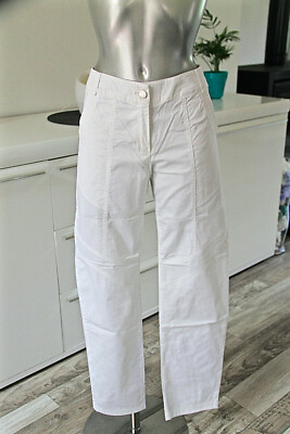 Pretty Trousers Stretch Cotton White JJ garella Size 40 Fr 44i(3) Mint ...