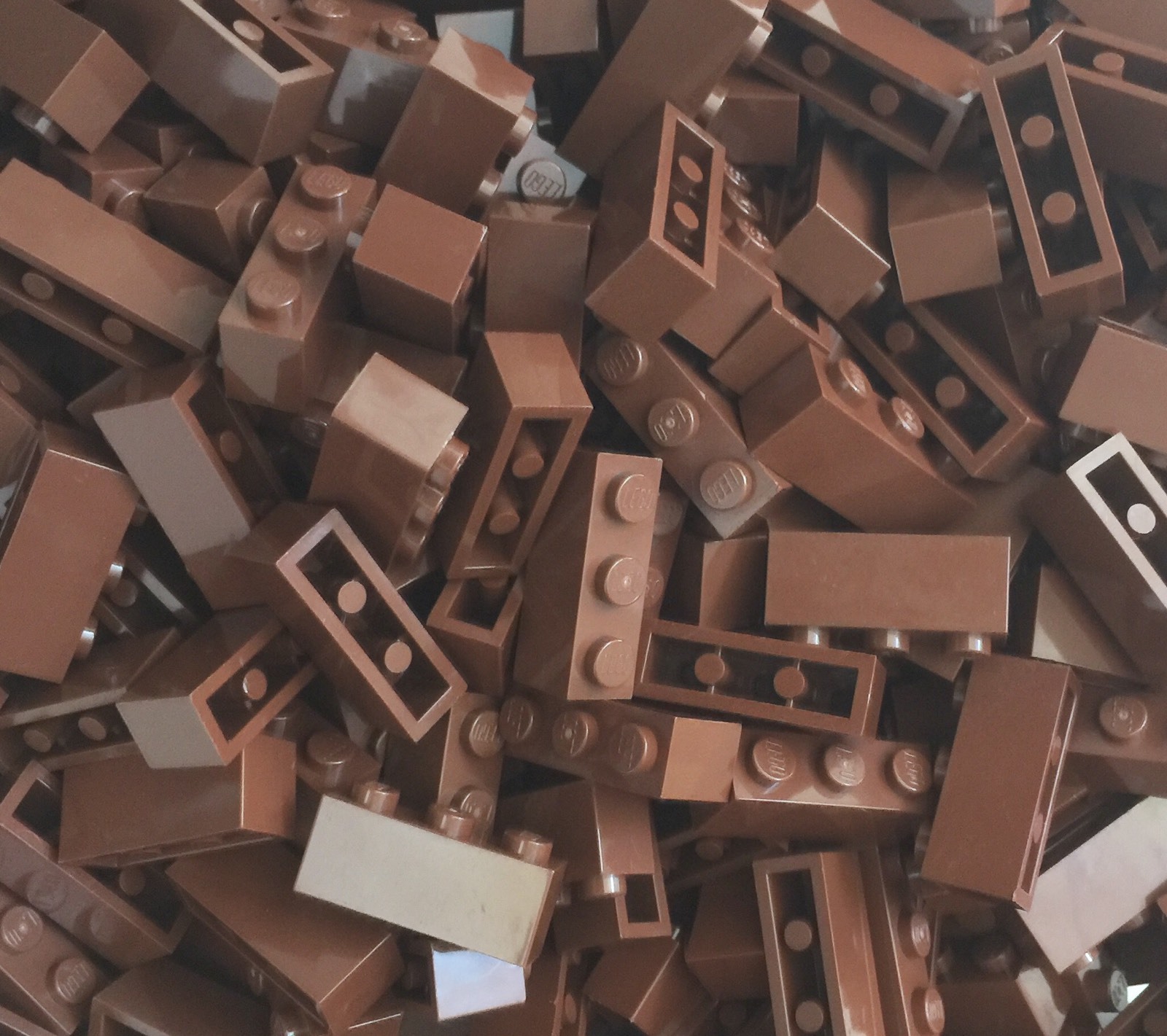 Lego 100 Pieces Reddish Brown 1x3 Brick / City / Friends Farm Building ...