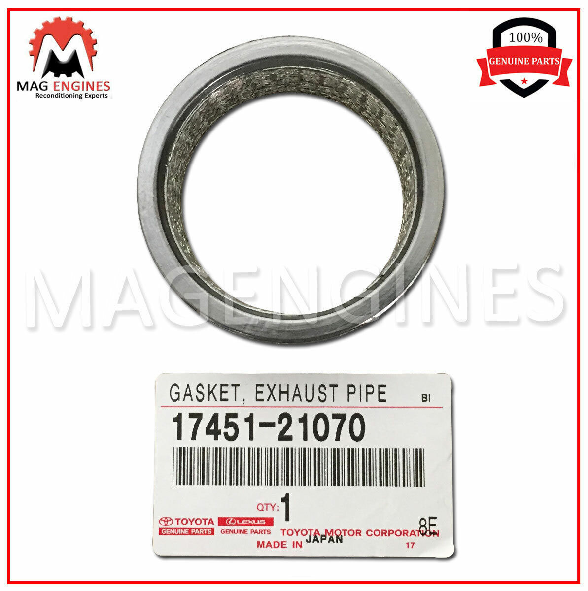 17451-21070 GENUINE OEM EXHAUST PIPE GASKET 1745121070 | eBay
