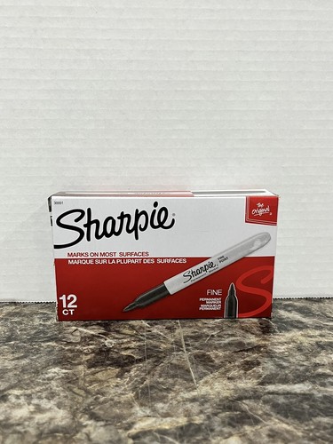 Sharpie 12 ct, Fine Tip, Permanent Markers, Bulk Pack, Black | eBay