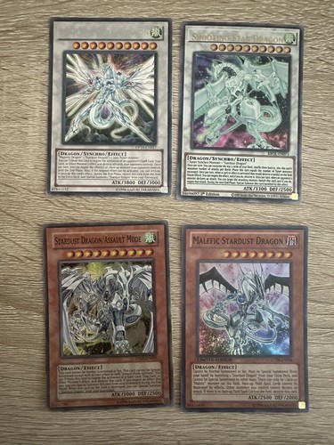 Yugioh Cards Malefic Shooting Stardust Dragon Holos Set With Bonus Gift ...