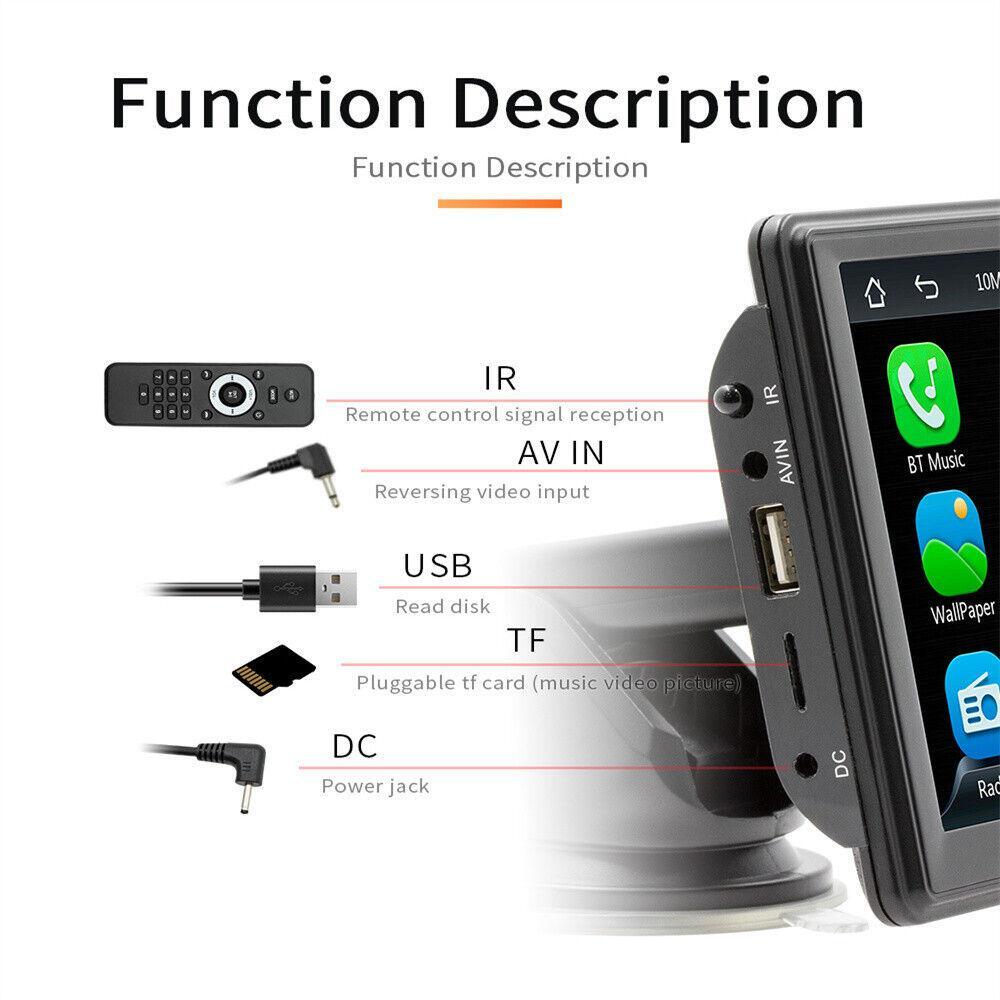 Bluetooth Touch Screen Video Player 7in Car Audio For Apple CarPlay ...