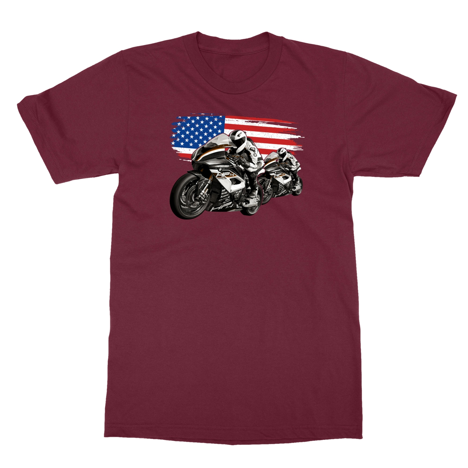 Motorcycle Racing US Flag Men's T-Shirt | eBay